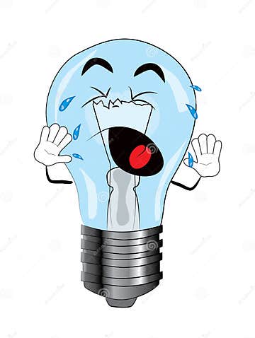 Crying bulb cartoon stock illustration. Illustration of blue - 48291140