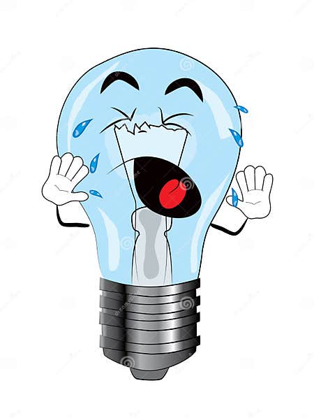 Crying bulb cartoon stock illustration. Illustration of blue - 48291140