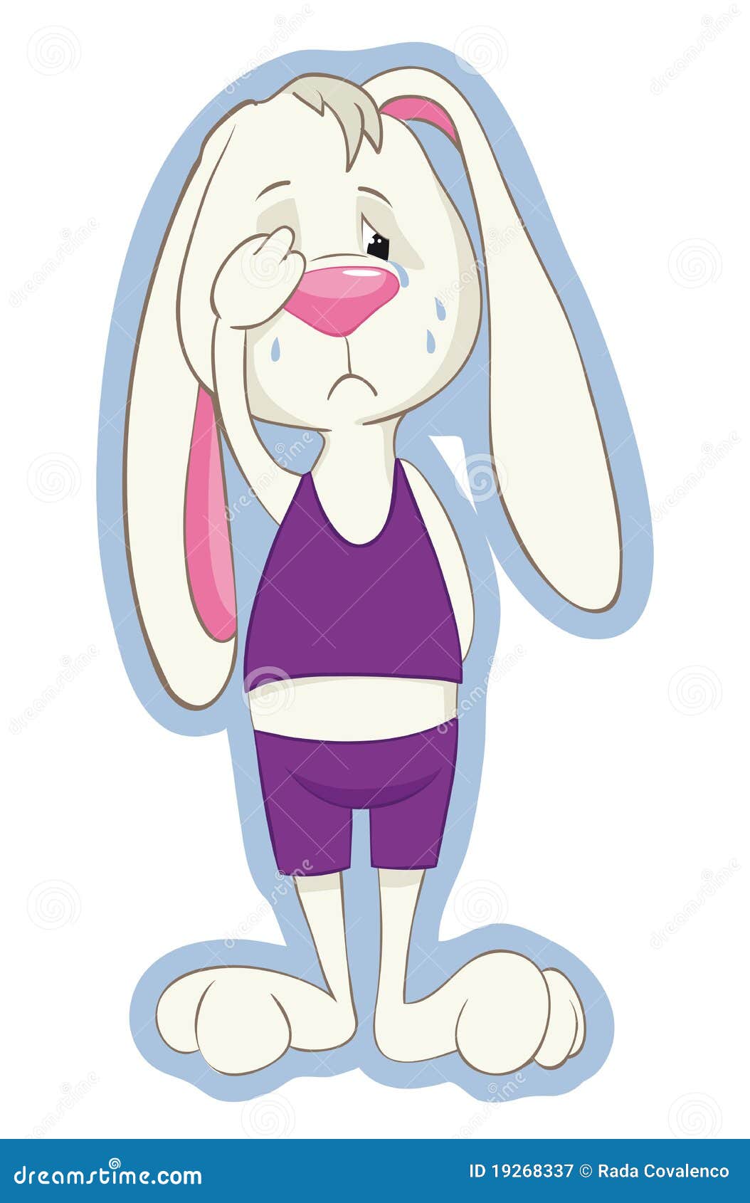 Crying bunny stock vector. Illustration of despair, cartoon - 19268337