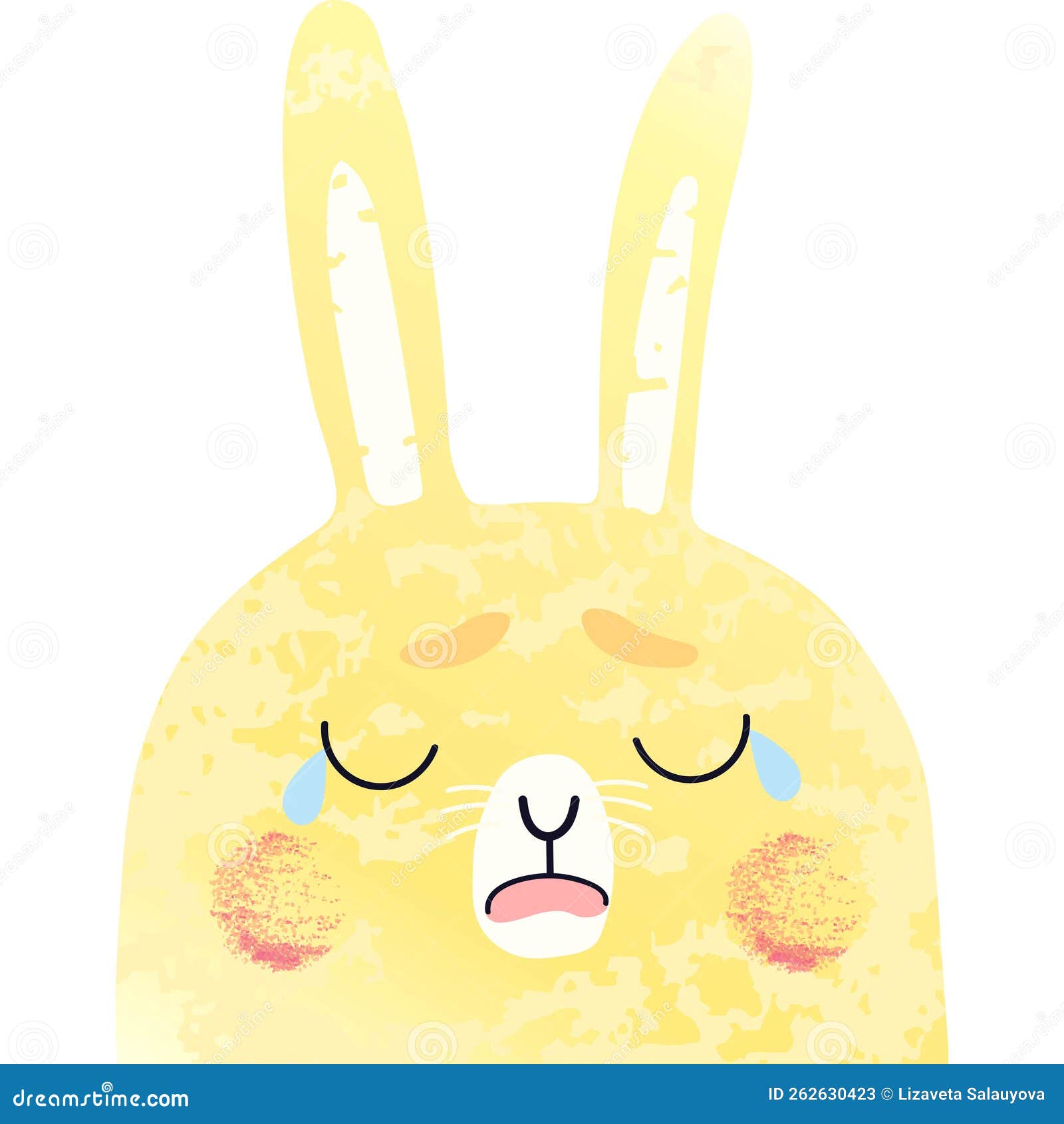 Crying Bunny Colorful Illustration Stock Vector - Illustration of ...