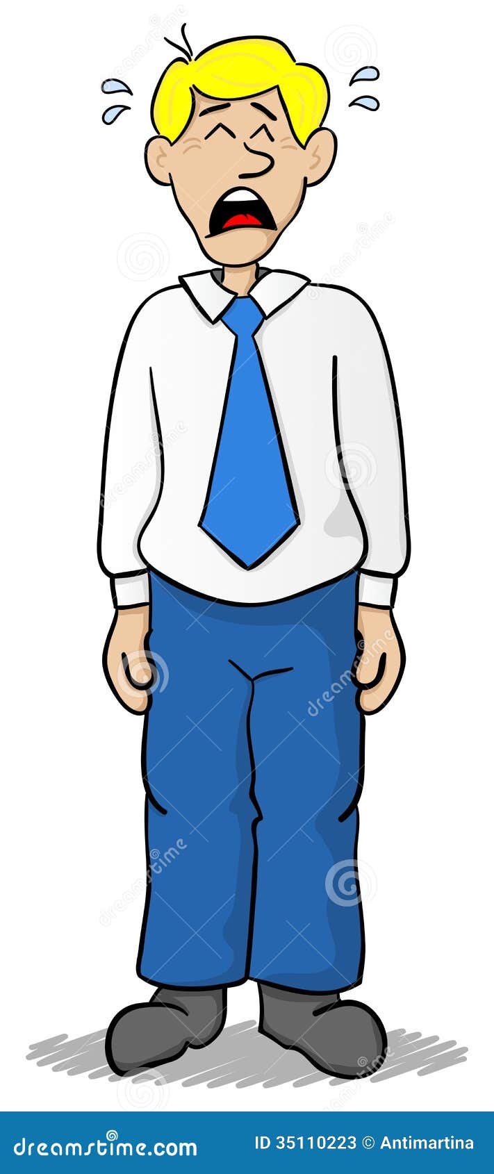 Crying business man stock vector. Illustration of businessman - 35110223