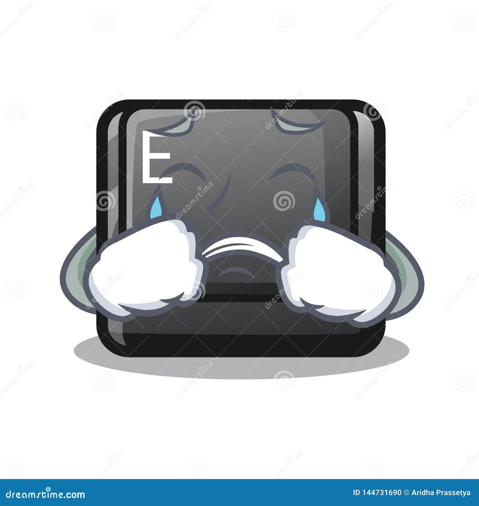 Crying Button F5 In The Shape Cartoon Vector Illustration ...