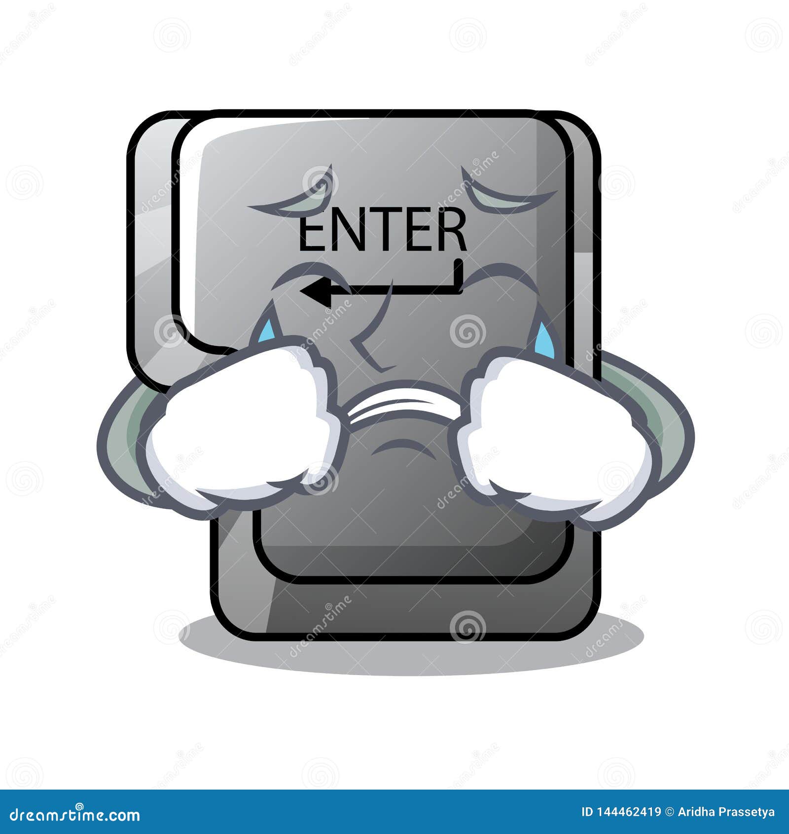 Crying Button Enter Isolated in the Cartoon Stock Vector - Illustration ...