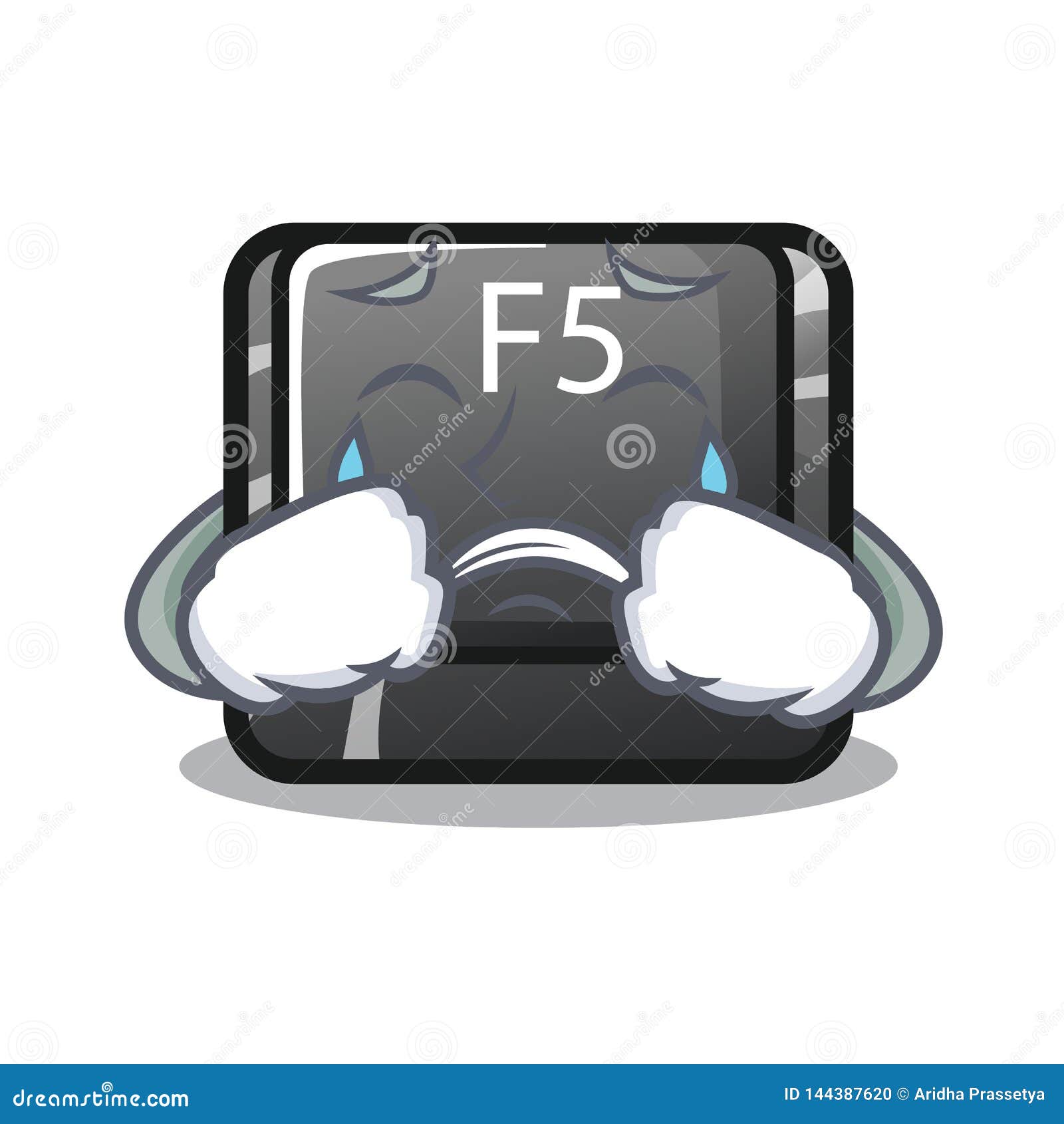 Crying Button F5 in the Shape Cartoon Stock Vector - Illustration of ...