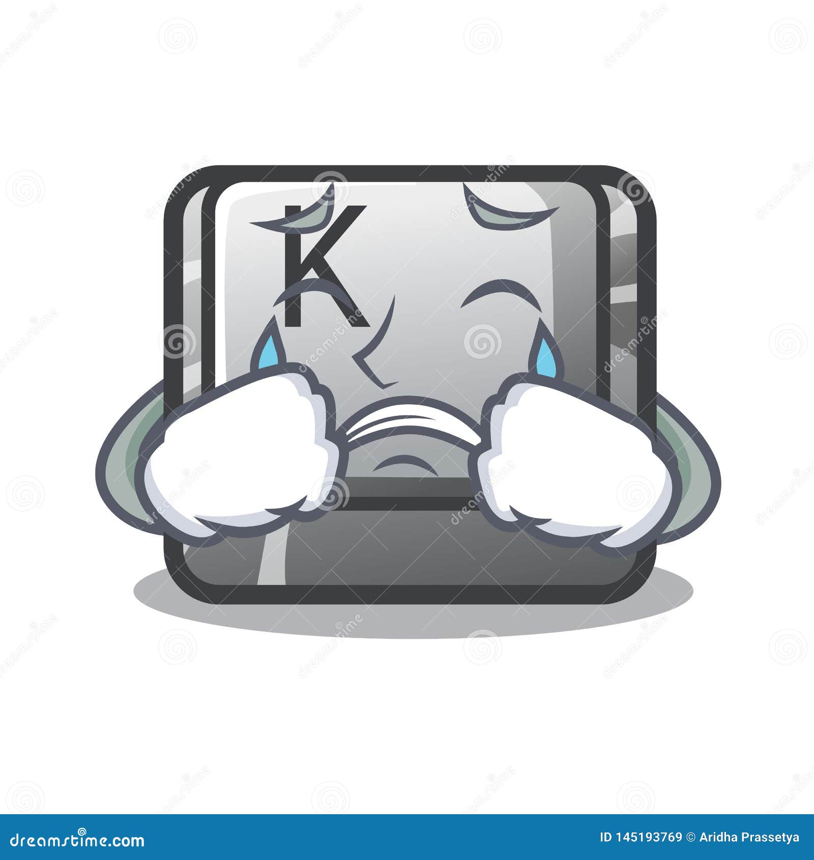 Crying Button F5 In The Shape Cartoon Vector Illustration ...
