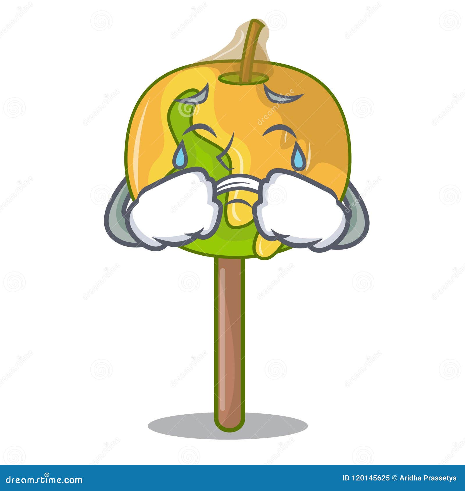 Crying Candy Apple Mascot Cartoon Stock Vector - Illustration of fair ...