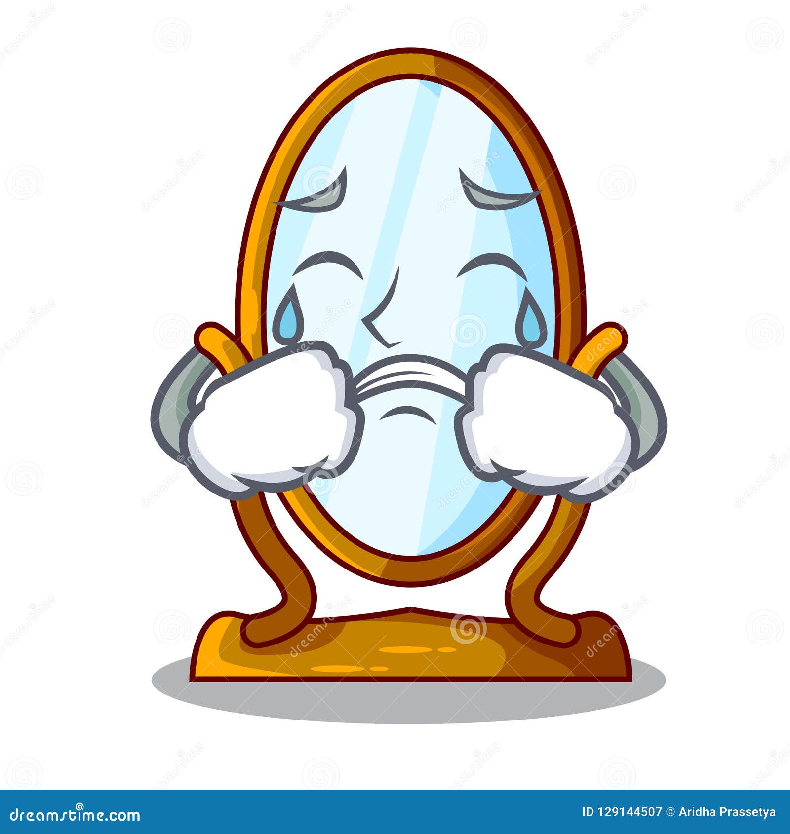 Crying Cartoon Big Antique Mirror in Frame Stock Vector - Illustration ...