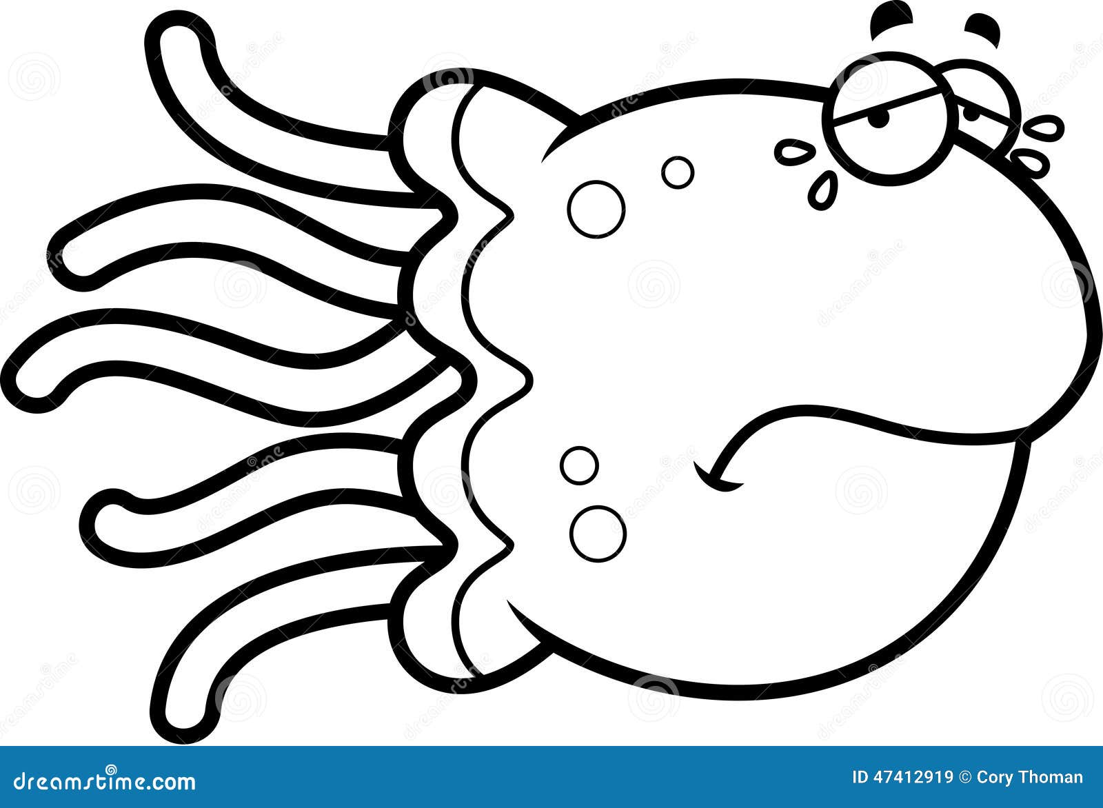 Crying Cartoon Jellyfish stock vector. Illustration of clip - 47412919