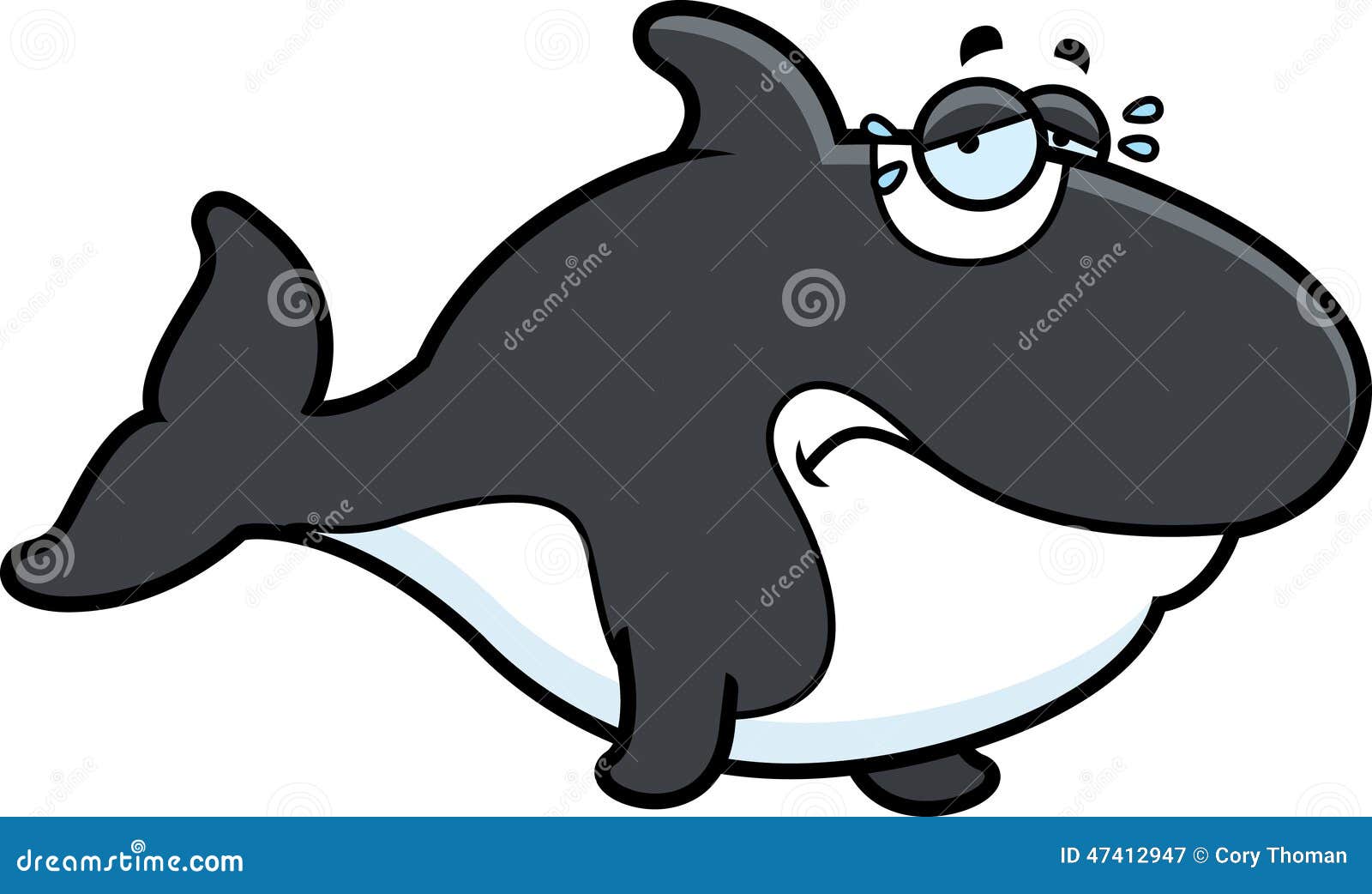 Crying Cartoon Killer Whale Stock Vector - Illustration of graphic ...