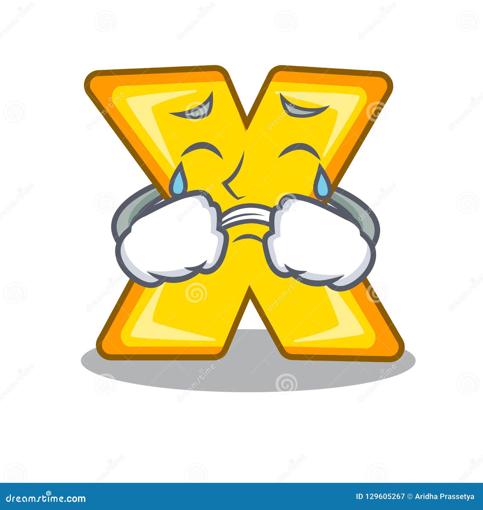 Crying Cartoon Multiply Sign for Calculate Math Stock Vector ...