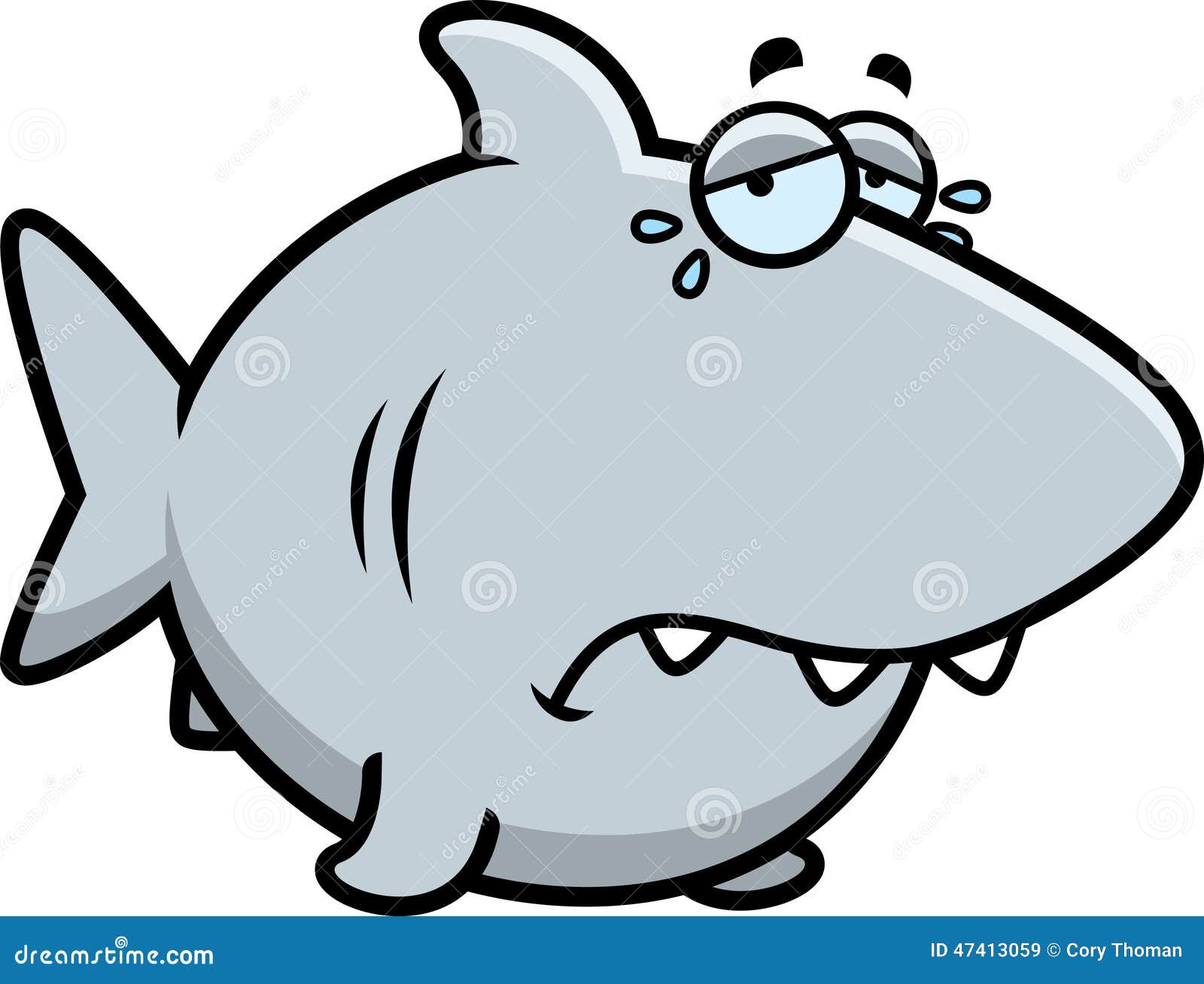 Crying Cartoon Shark stock vector. Illustration of shark - 47413059