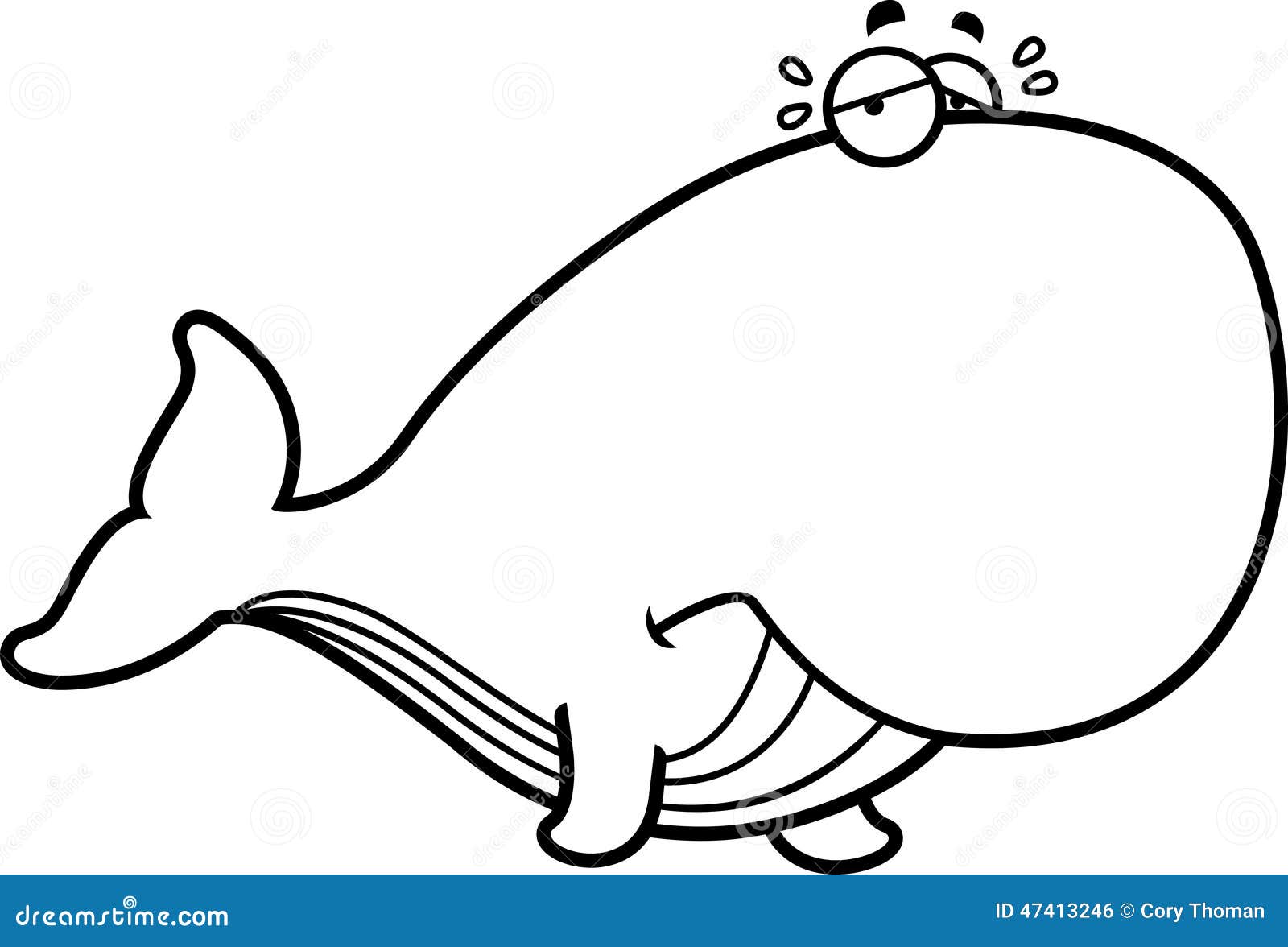 Crying Cartoon Whale stock vector. Illustration of whale - 47413246