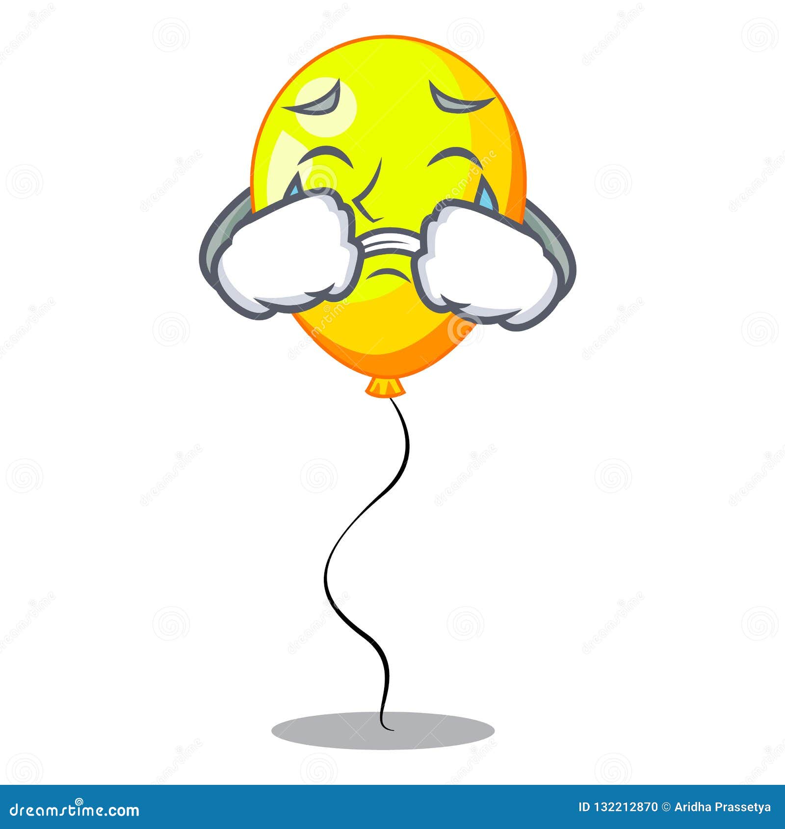 Crying Ballon Heart Mascot Cartoon Vector Illustration | CartoonDealer ...