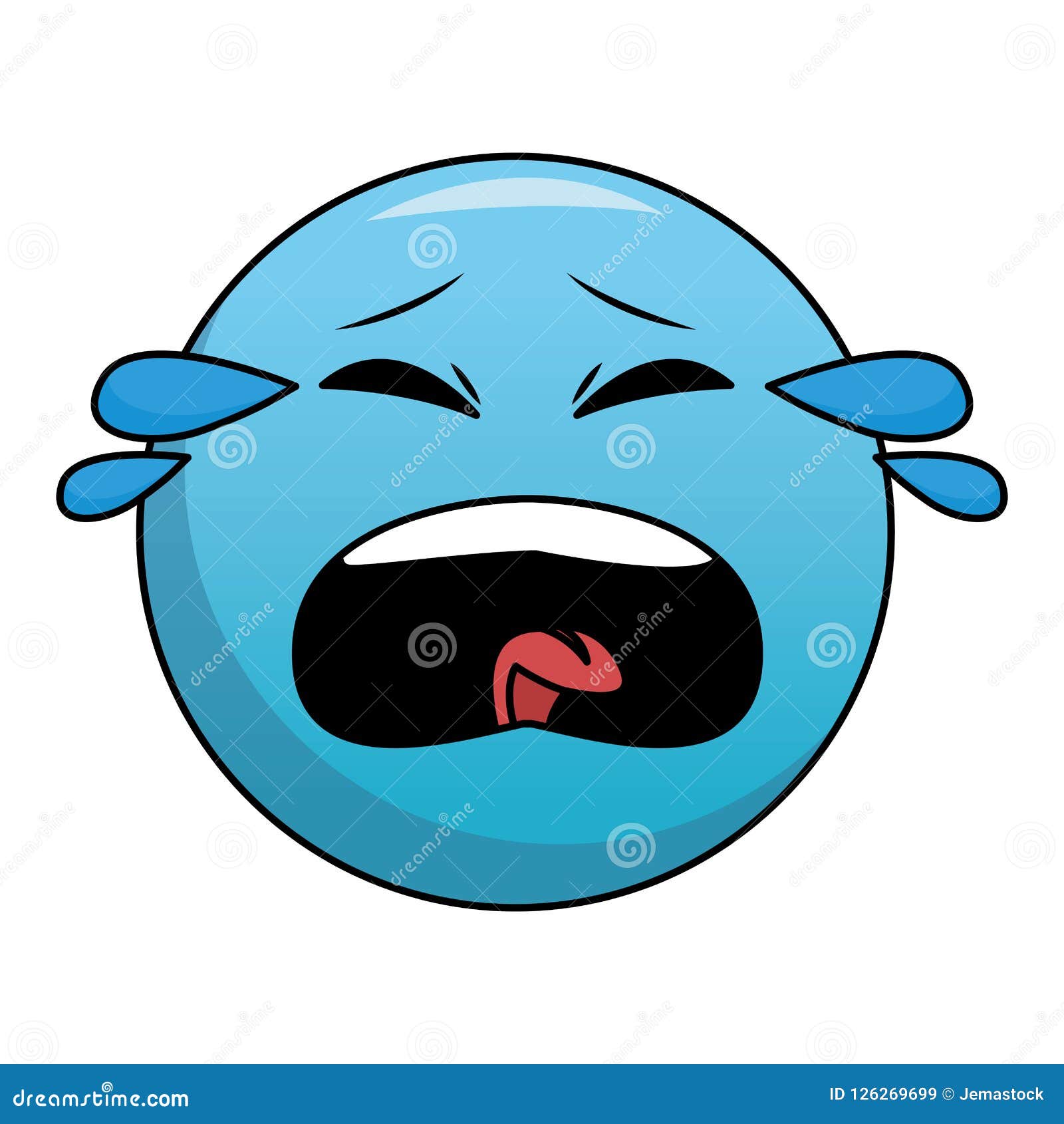 Crying Chat Emoticon Scribble Cartoon Vector | CartoonDealer.com #126273531