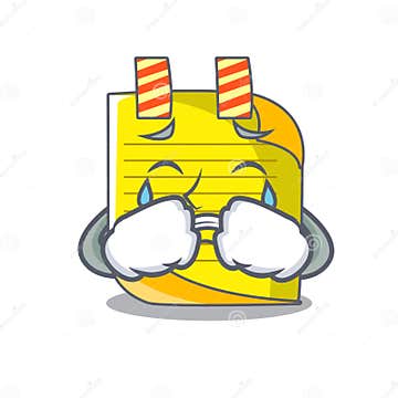 Crying Checked Note Paper Mascot Stock Vector - Illustration of cartoon ...