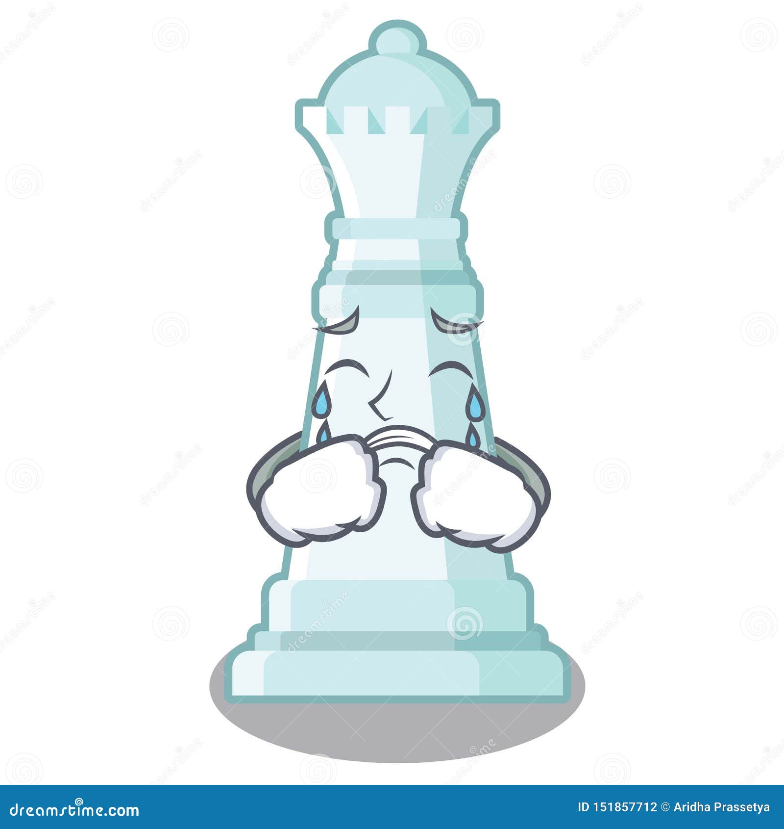 Crying Chess Queen in the Cartoon Shape Stock Vector - Illustration of ...