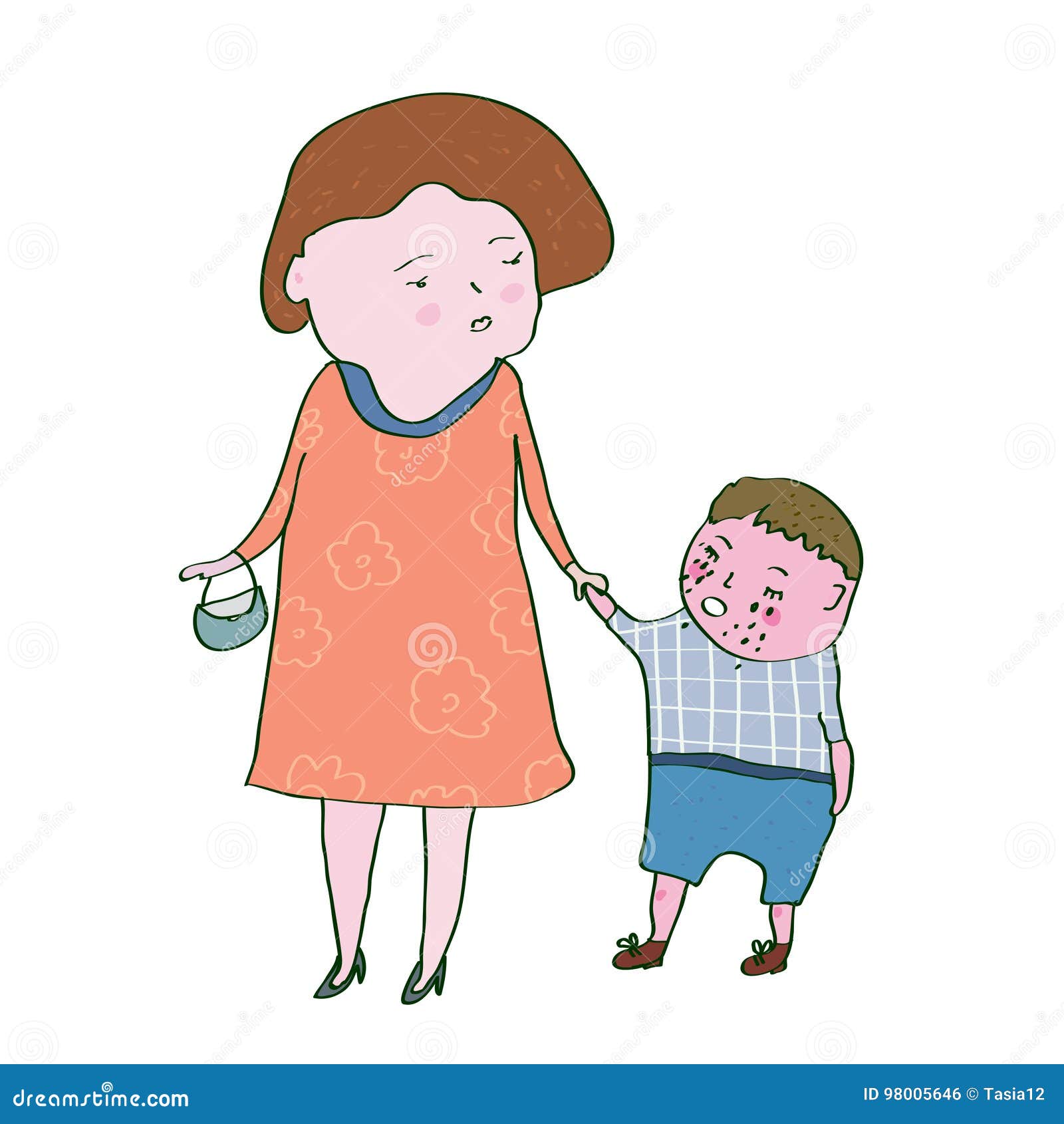 Crying Child and Mom Illustration Stock Vector - Illustration of ...