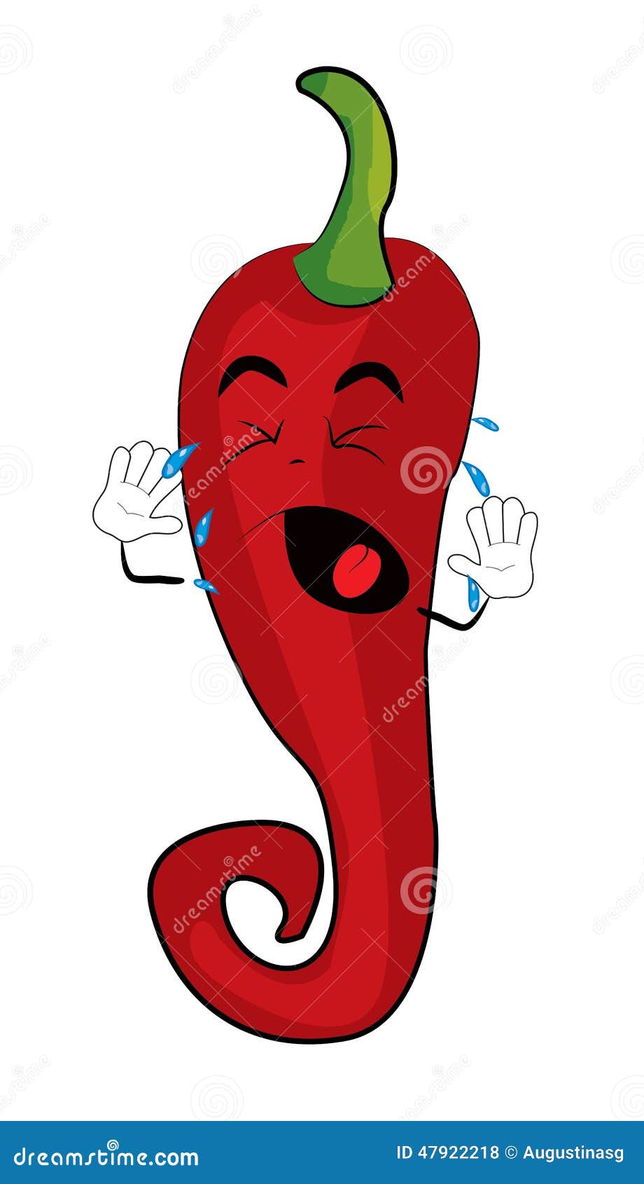 Crying chilli cartoon stock illustration. Illustration of burning ...