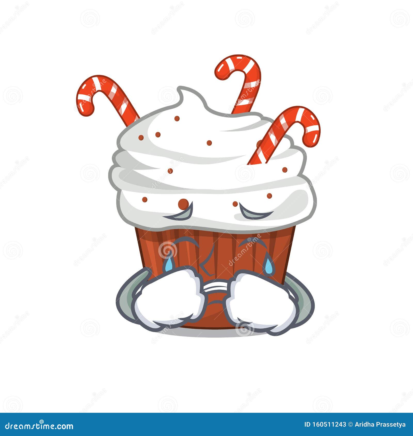 Crying Christmas Cupcake in the Character Fridge Stock Vector ...