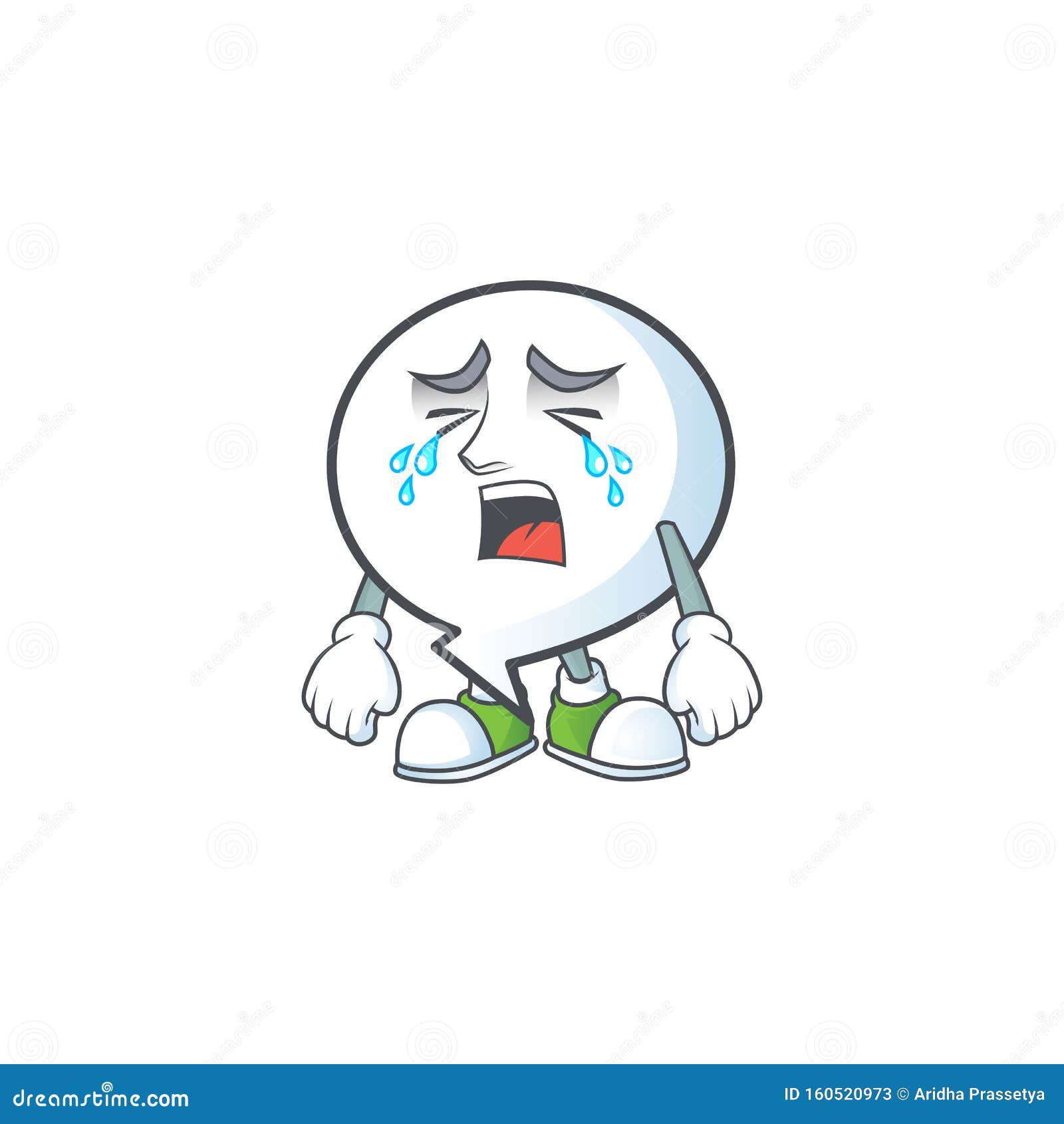 Crying Ballon Heart Mascot Cartoon Vector Illustration | CartoonDealer ...