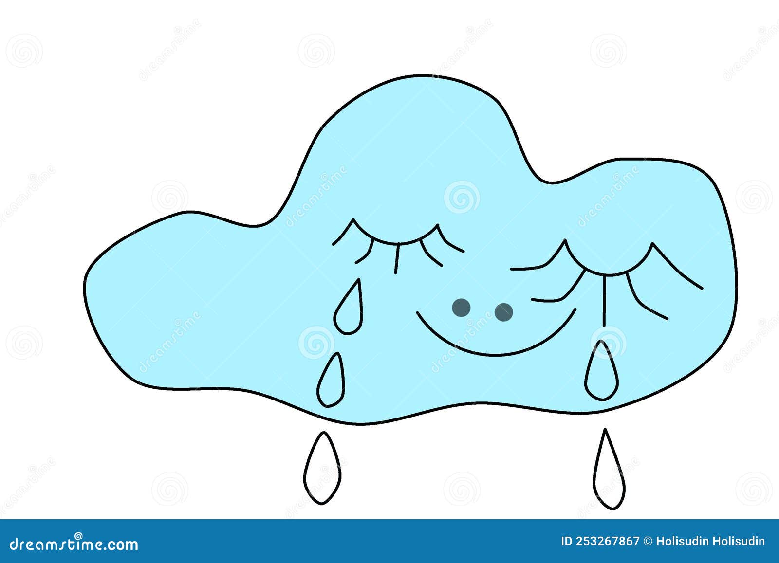 Crying cloud cartoon image stock illustration. Illustration of cloud ...