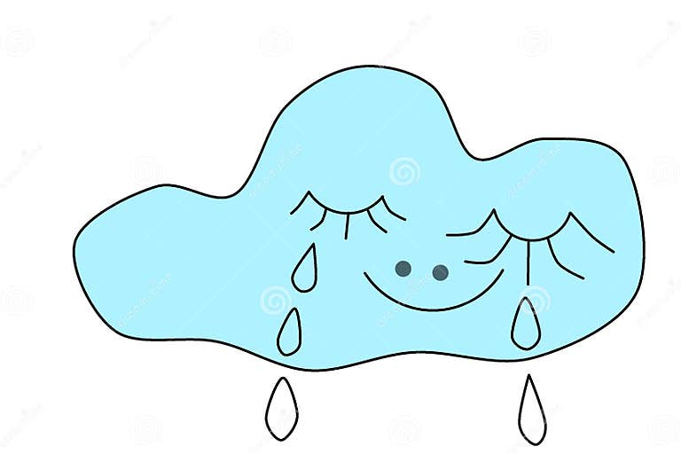 Crying cloud cartoon image stock illustration. Illustration of cloud ...