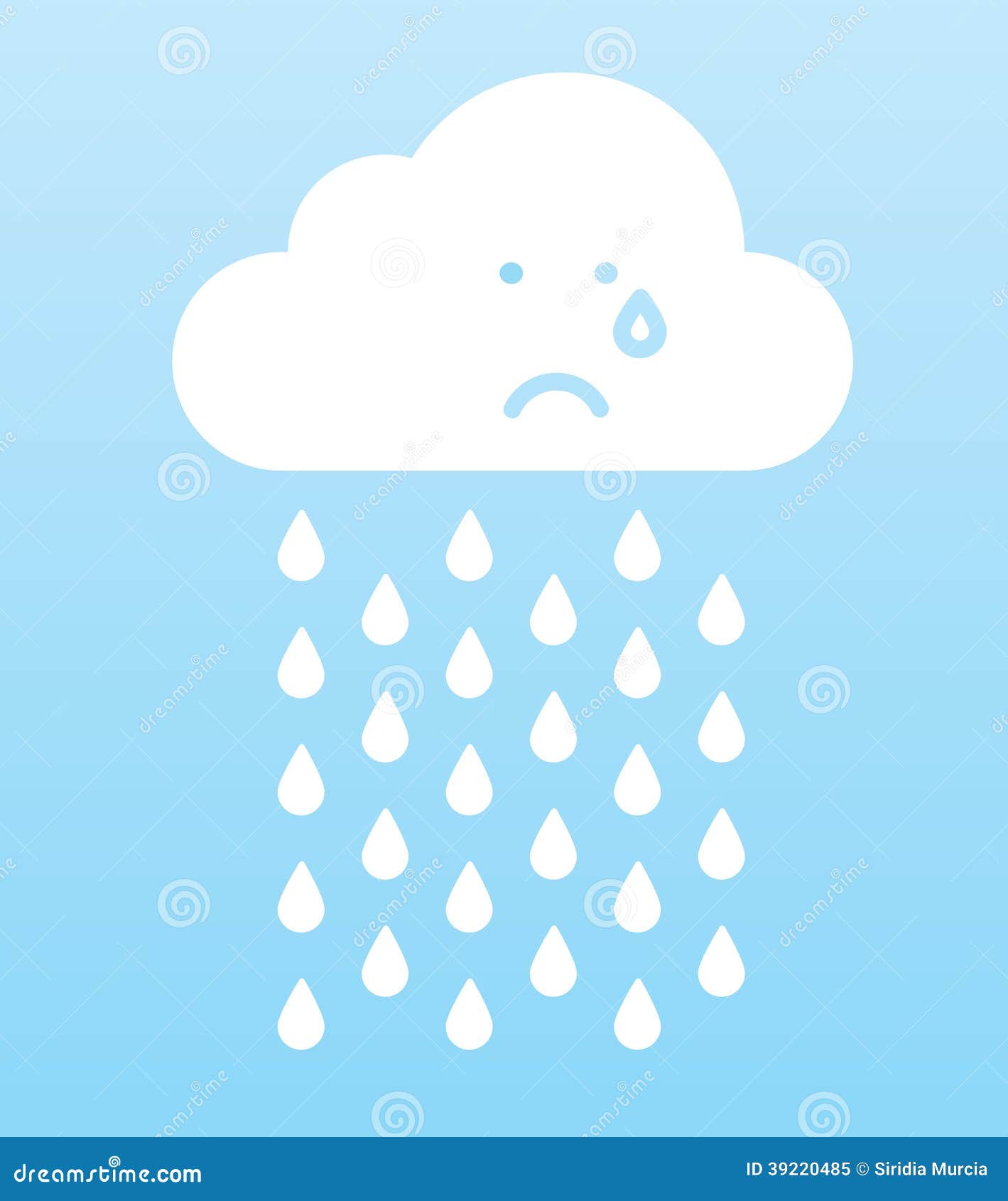 Crying Cloud stock illustration. Illustration of heavy - 39220485