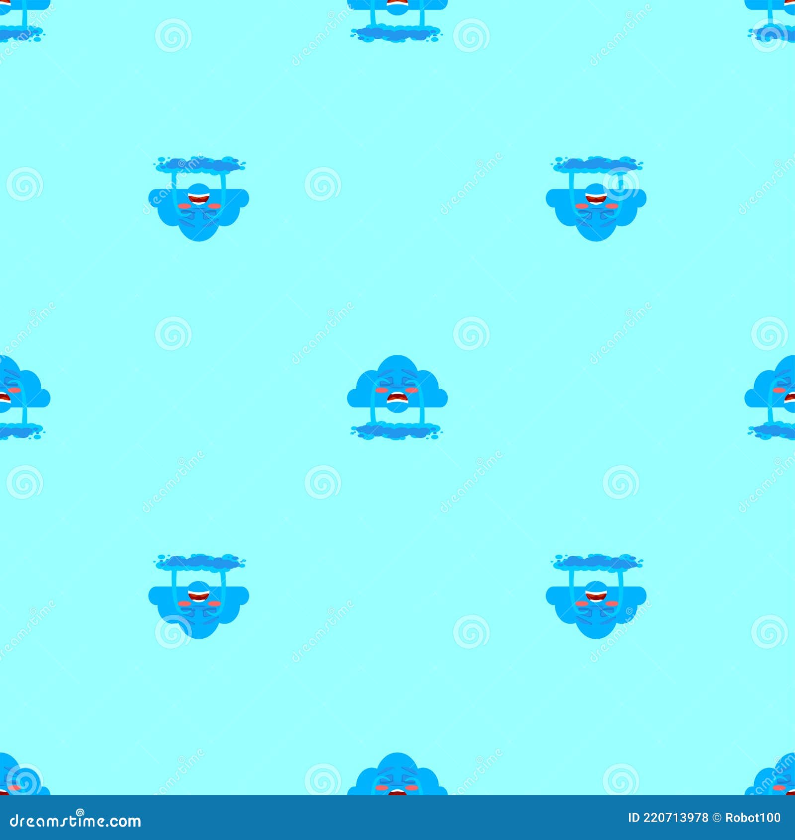 Crying Cloud. Sad Face Of Rainy Weather Stock Illustration ...