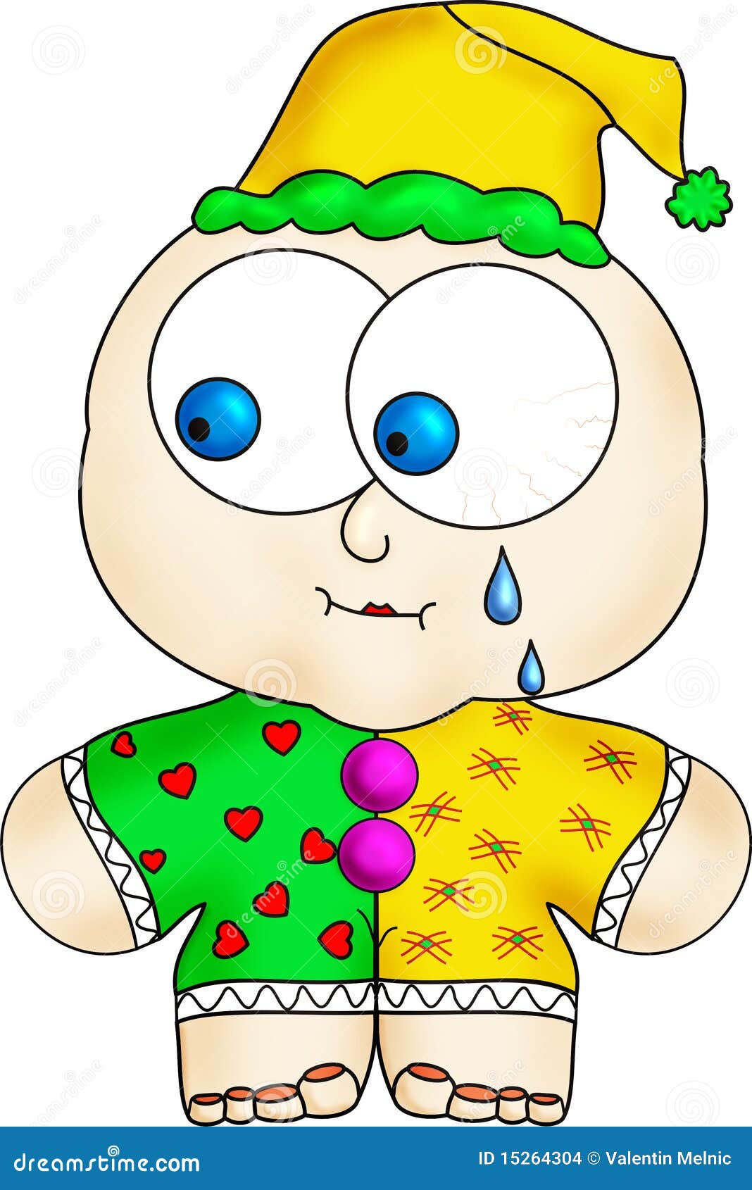 Crying Sad Clown Pop Art Vector Illustration | CartoonDealer.com #271890694