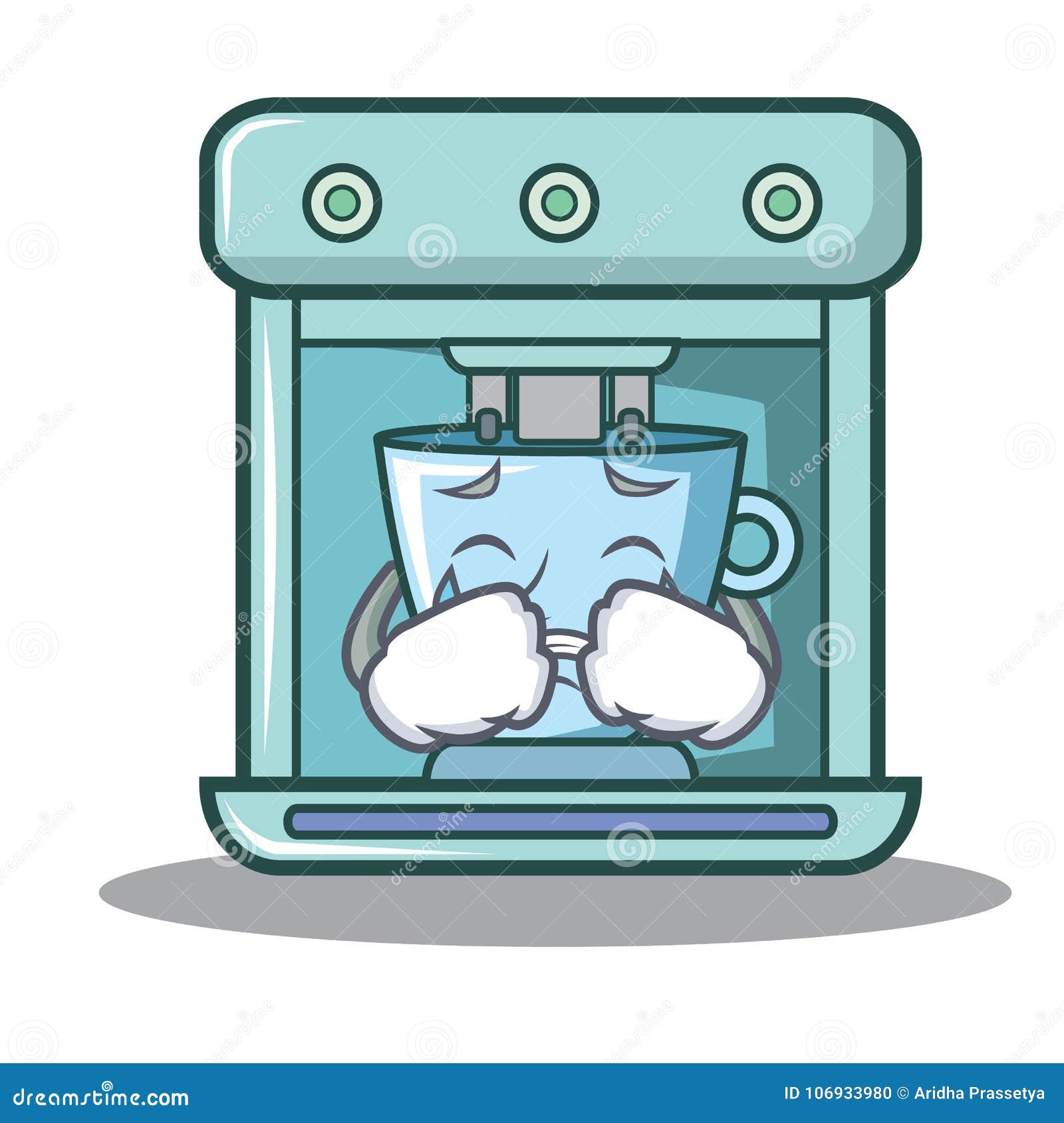 Crying Coffee Maker Character Cartoon Stock Vector - Illustration of ...