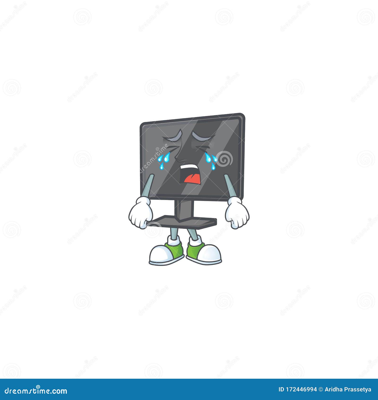 A Crying Computer Screen Mascot Design Style Stock Vector ...