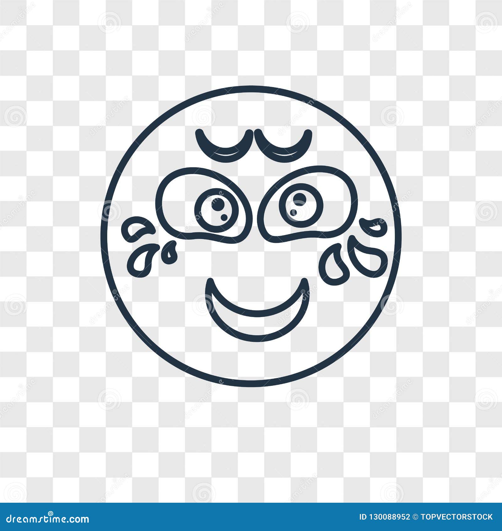 Crying Concept Vector Linear Icon Isolated On Transparent Background ...