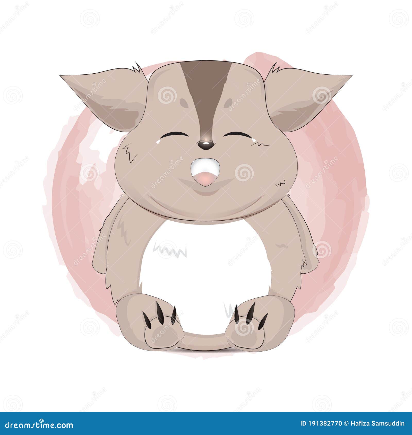 Crying Creature Cartoon. Vector Illustration Decorative Design Stock ...