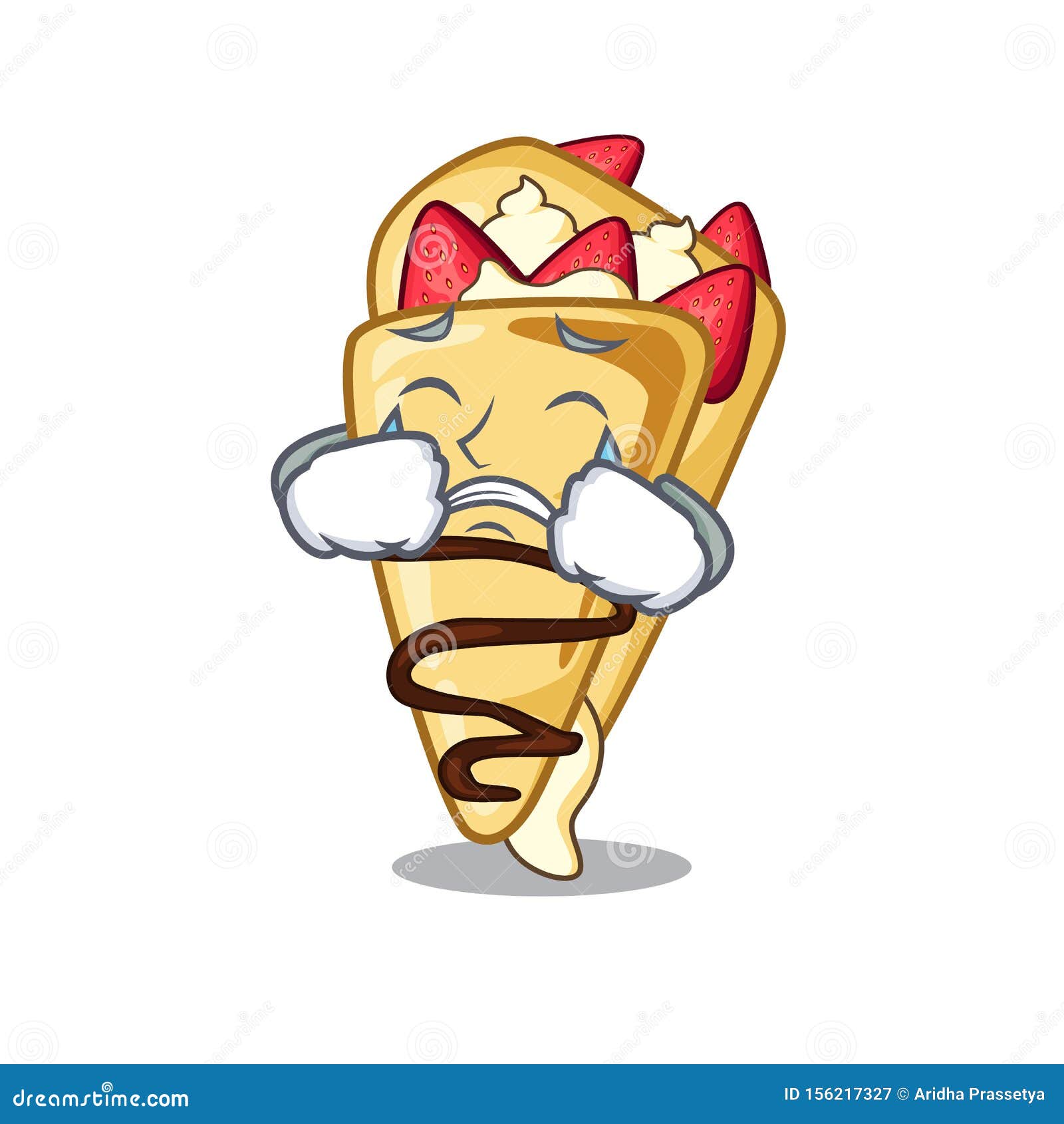 Crying Crepe Isolated with in the Character Stock Vector - Illustration ...