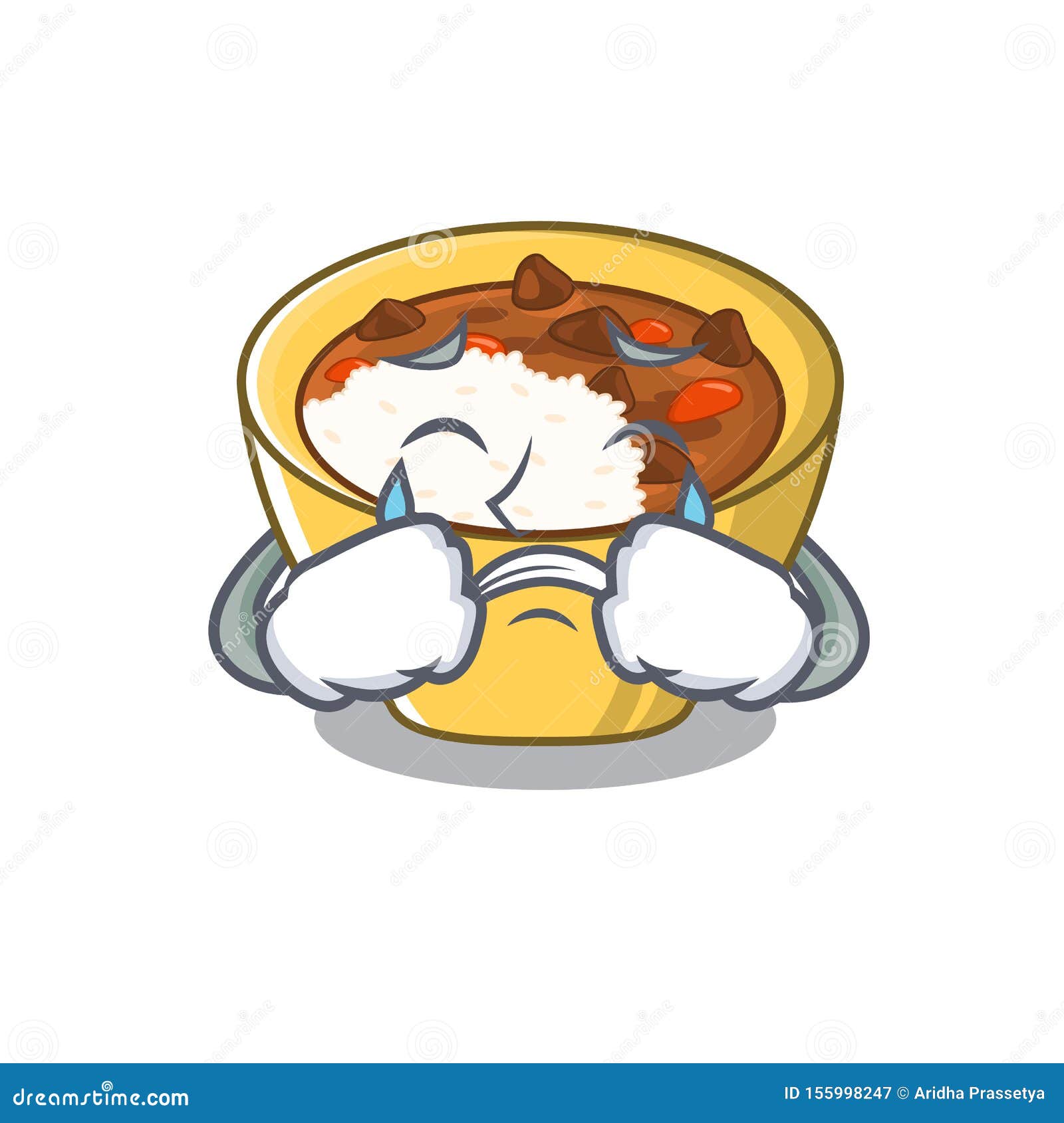 Crying Curry Rice in a Cartoon Lunchbox Stock Vector - Illustration of ...