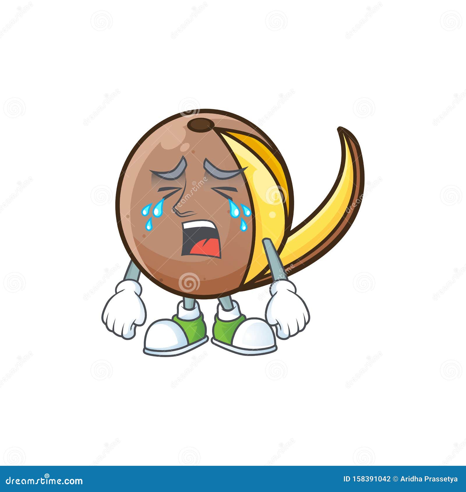 Crying Cute Monster Cartoon. Red Adorable Tiny Monster Character Mascot ...