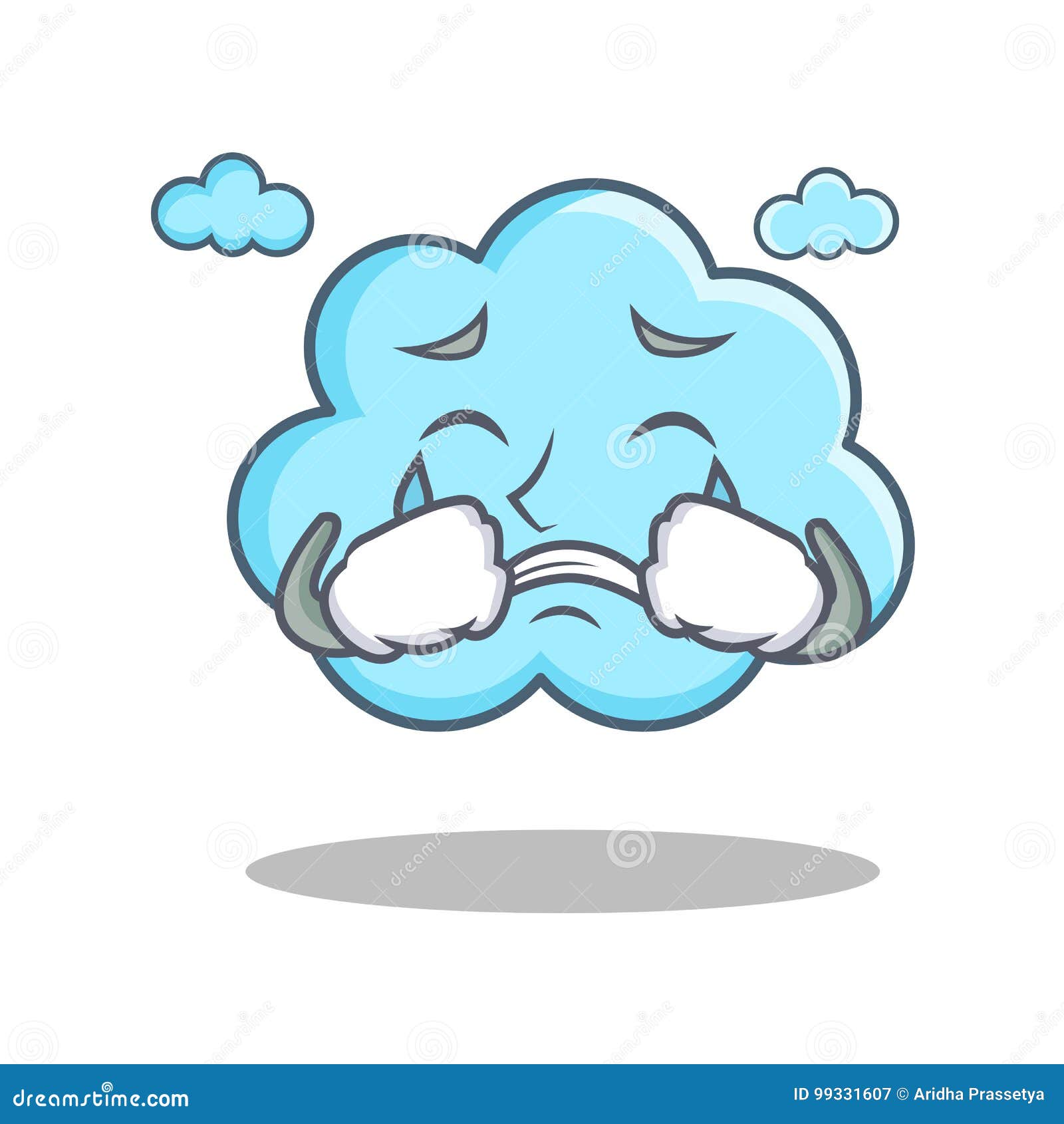 Crying Cute Cloud Character Cartoon Stock Vector - Illustration of ...