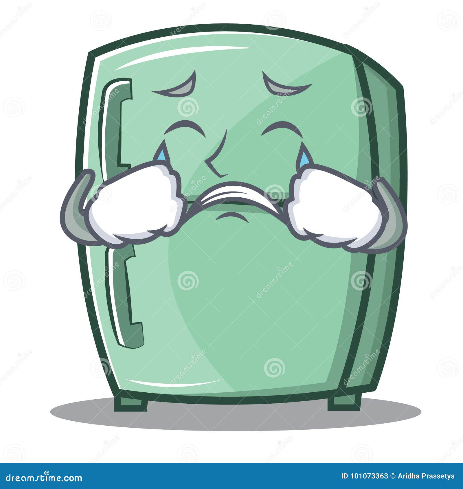 Crying Cute Refrigerator Character Cartoon Stock Vector - Illustration ...