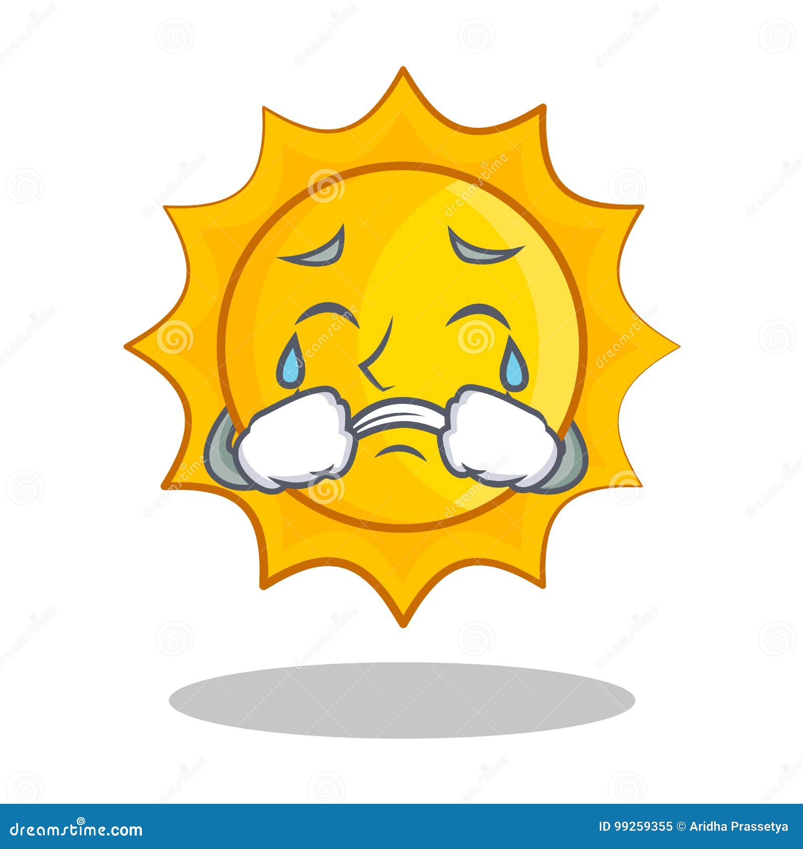 Crying Cute Monster Cartoon. Red Adorable Tiny Monster Character Mascot ...