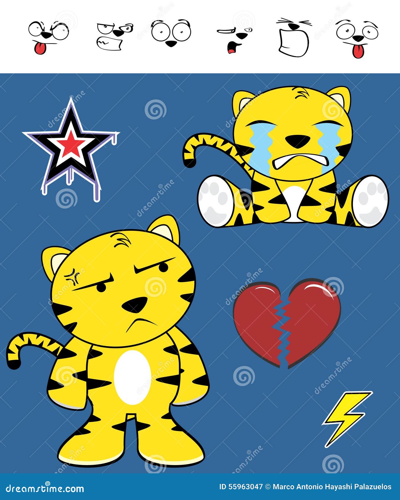 Crying Tiger Freehand Royalty-Free Stock Photo | CartoonDealer.com #3521007