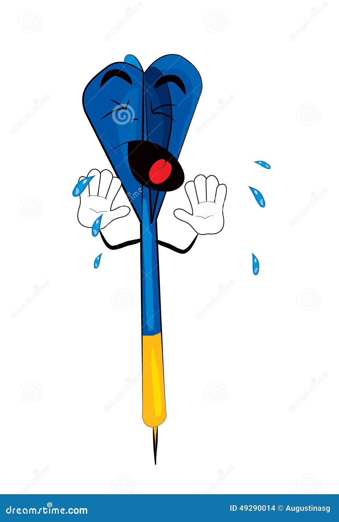 Crying darts arrow cartoon stock illustration. Illustration of isolated ...