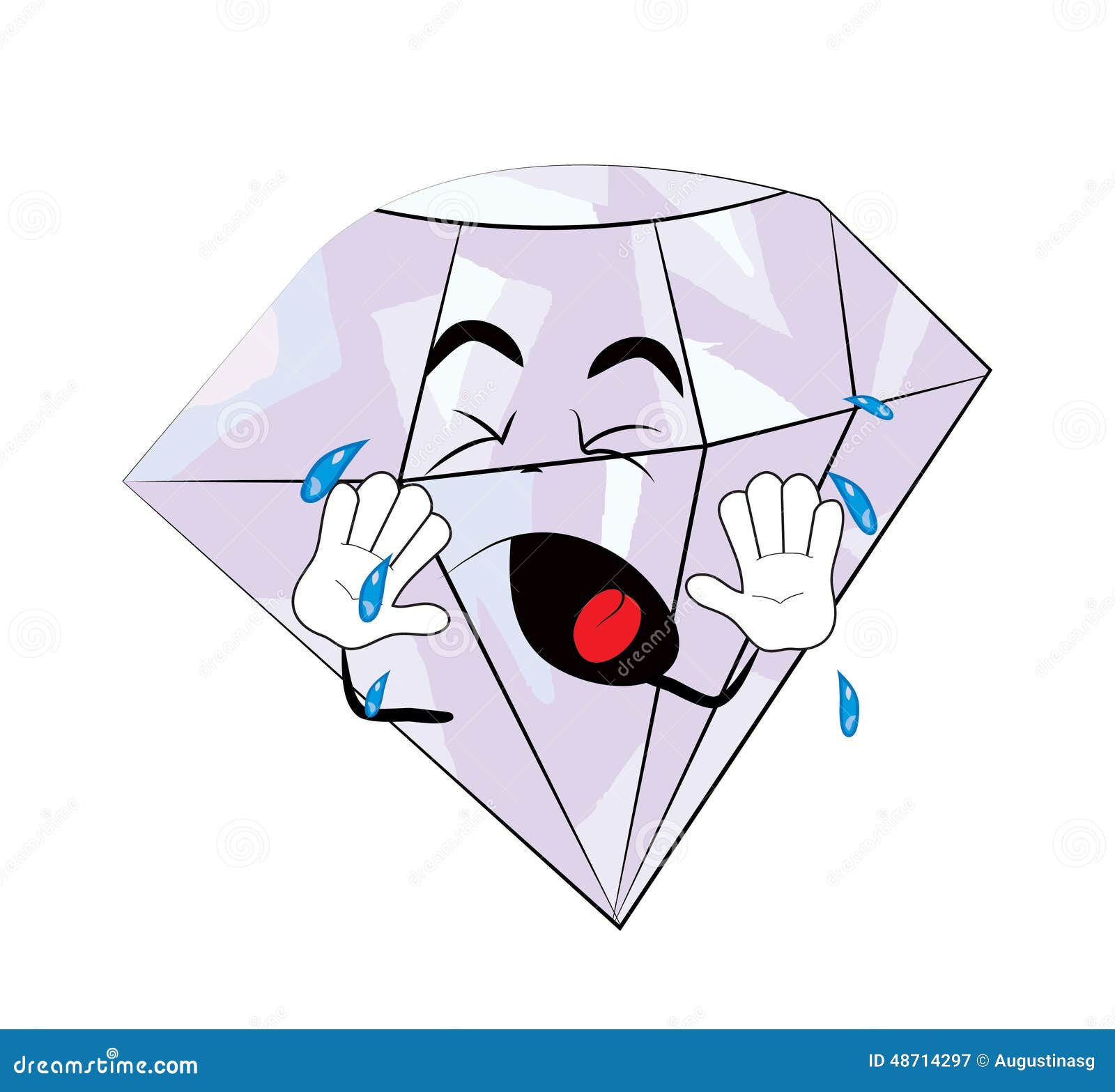 Crying diamond cartoon stock illustration. Illustration of clipart ...