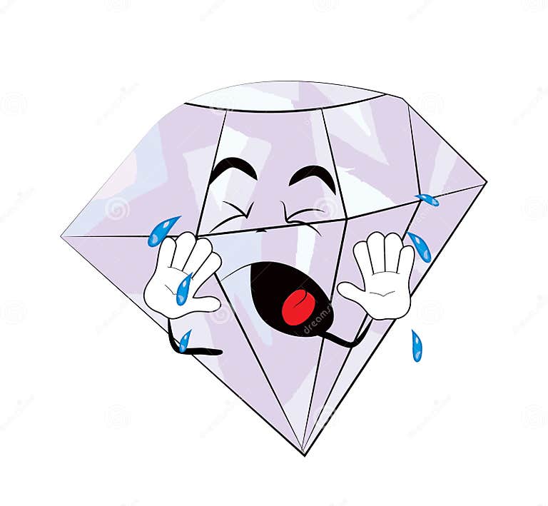 Crying diamond cartoon stock illustration. Illustration of clipart ...