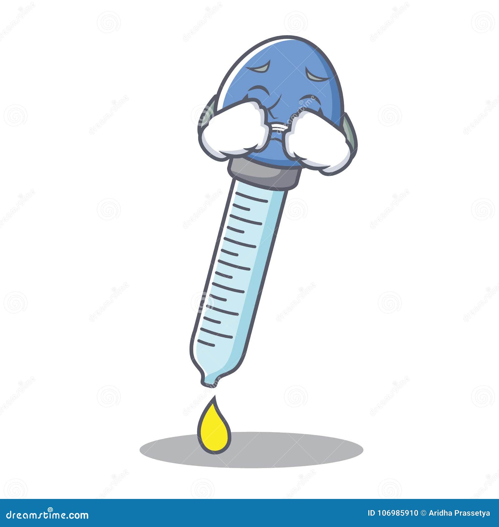 Crying Dropper Character Cartoon Style Stock Vector - Illustration of ...