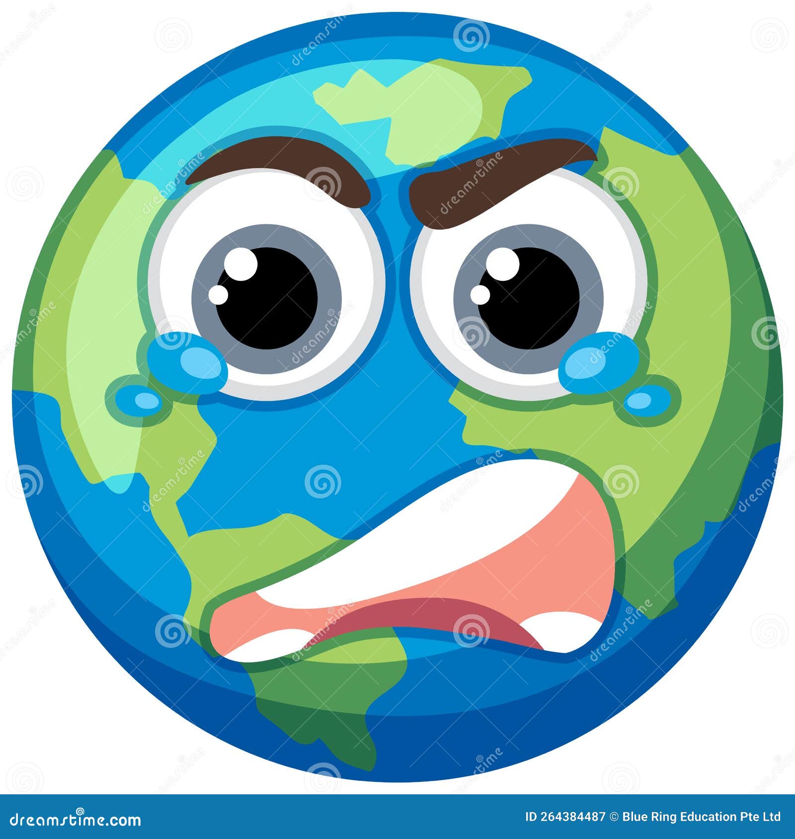 A crying earth cartoon stock vector. Illustration of environment ...