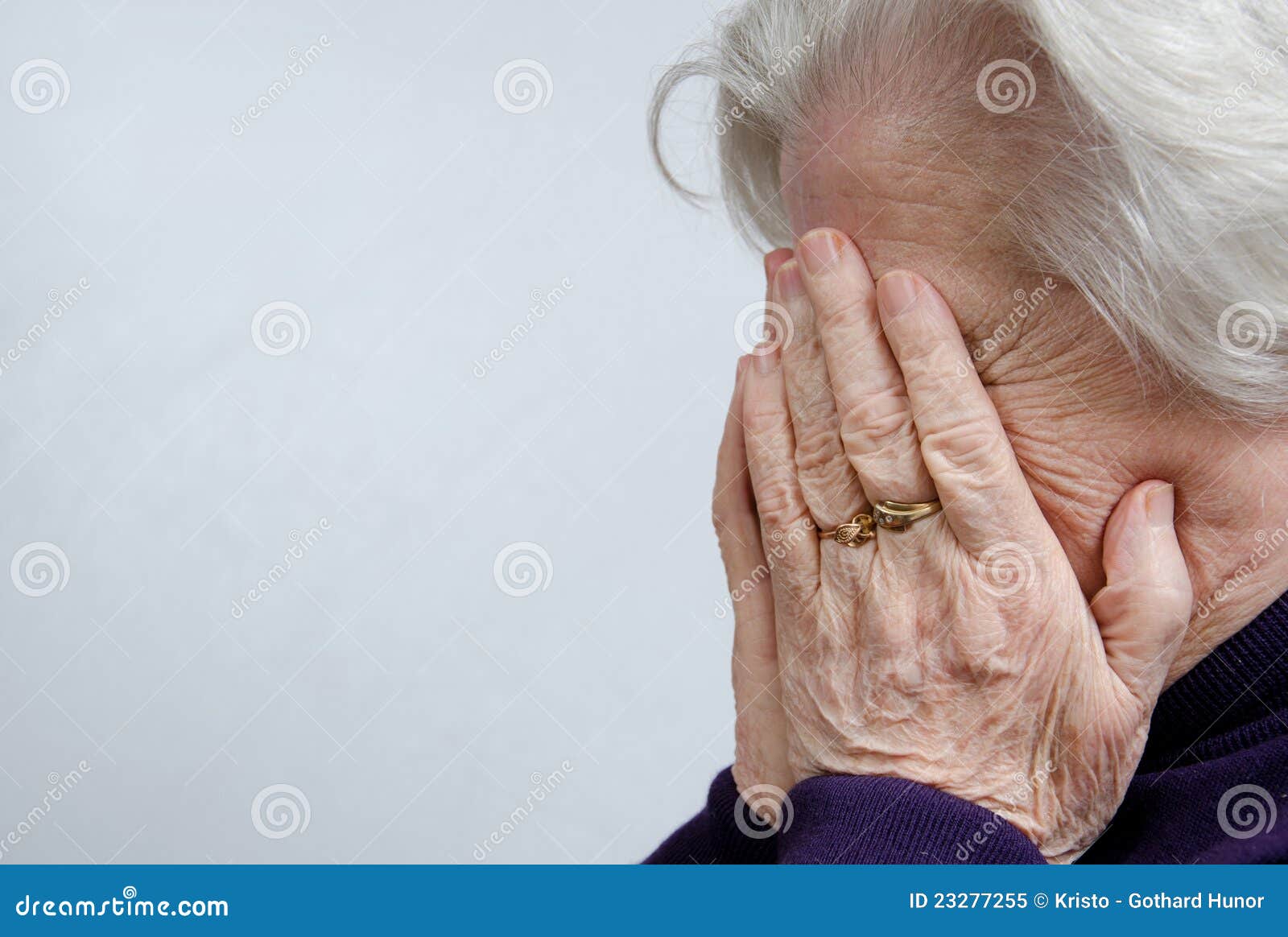 A crying elderly woman stock image. Image of fear, despair - 23277255