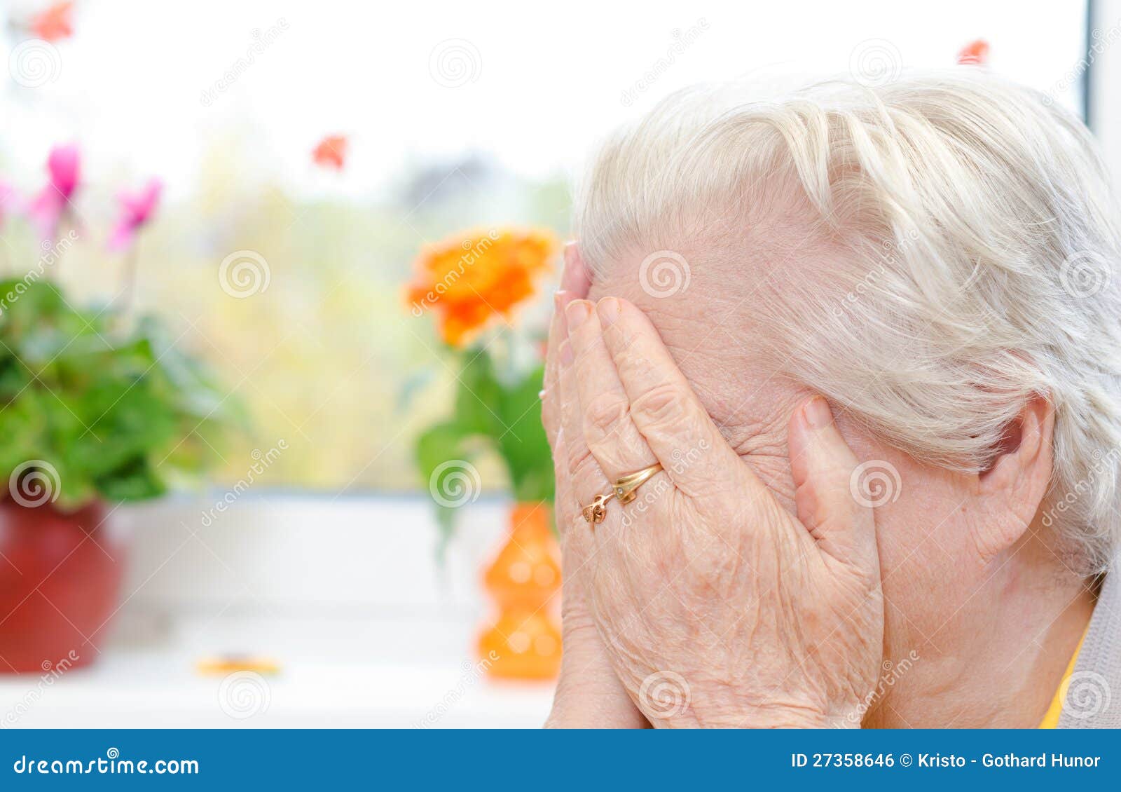 A crying elderly woman stock photo. Image of anxiety - 27358646