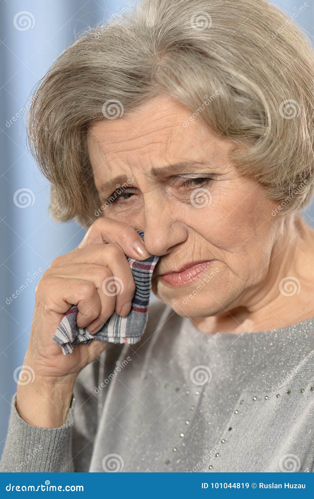 Crying elderly woman stock image. Image of attractive - 101044819