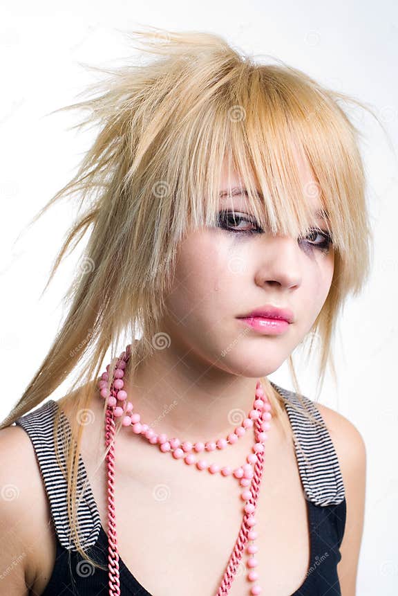 Crying emo girl portrait stock image. Image of expression - 6809611