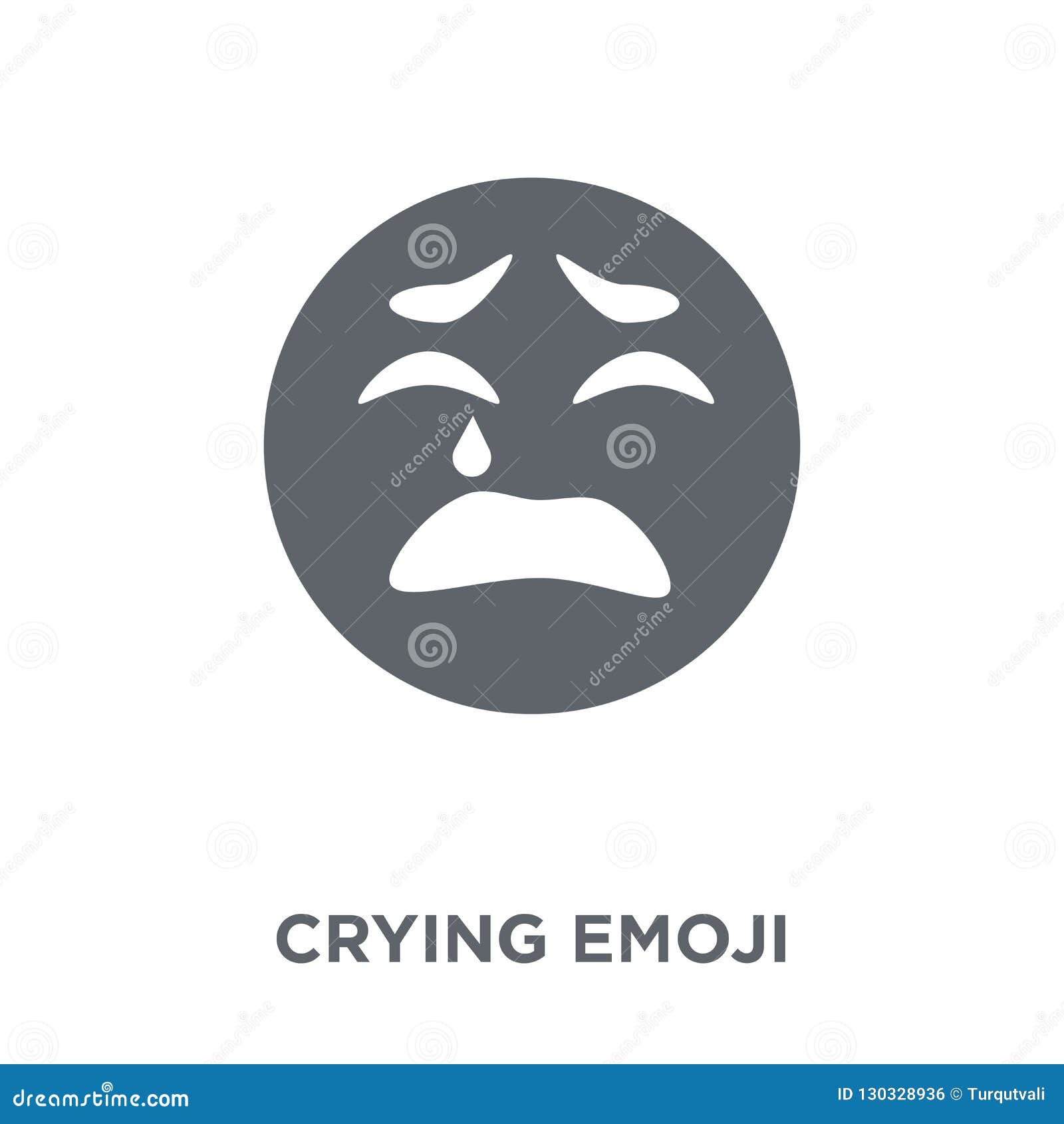 Crying Emoji. Emotion Of Grief. Weeping Emoticon. Cartoon Style. Vector ...